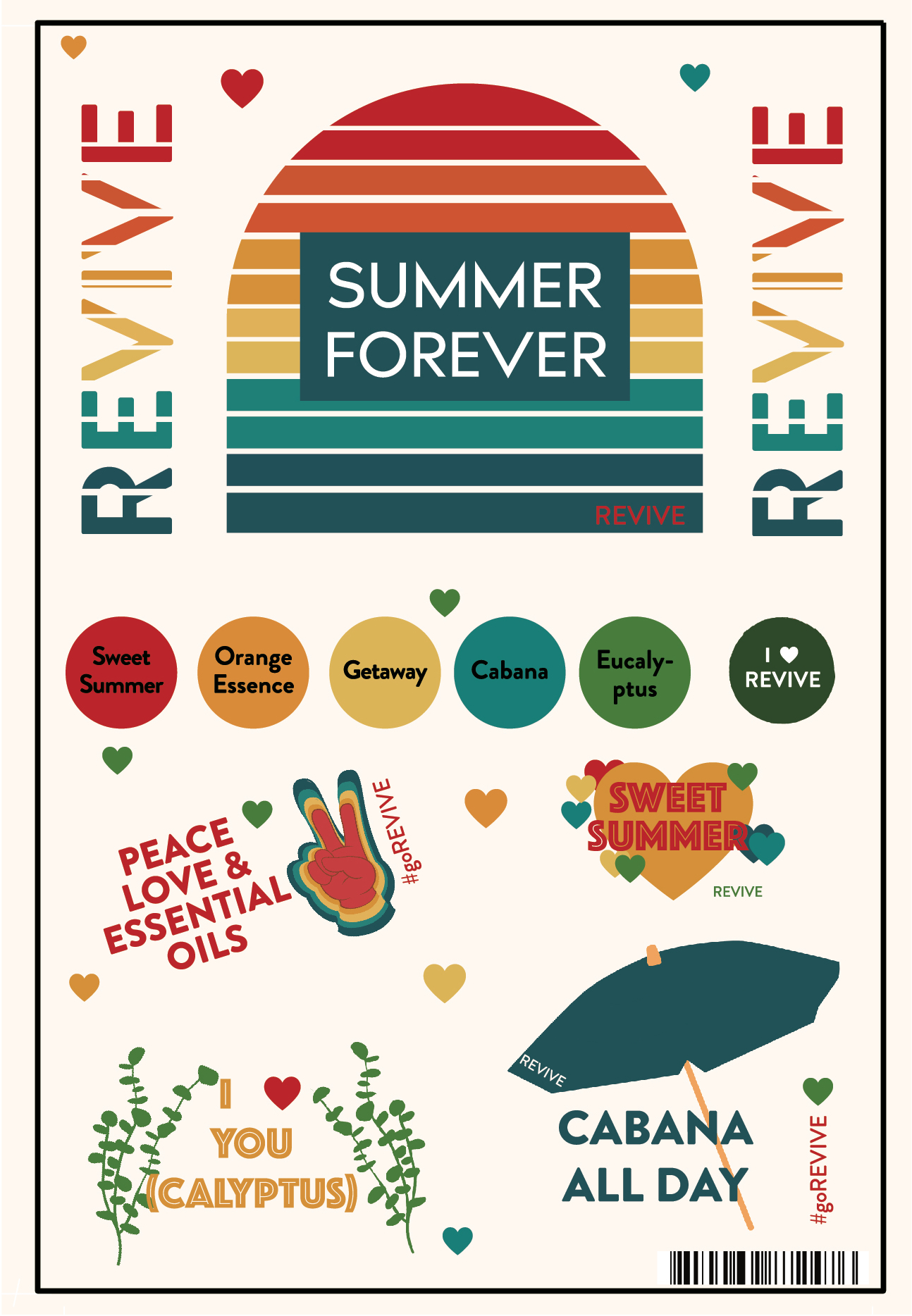 Summer 2022 Sticker Sheet - REVIVE Essential Oils
