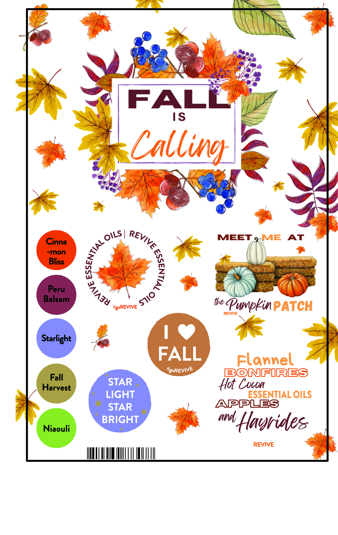 Fall 2023 Sticker Sheet - REVIVE Essential Oils